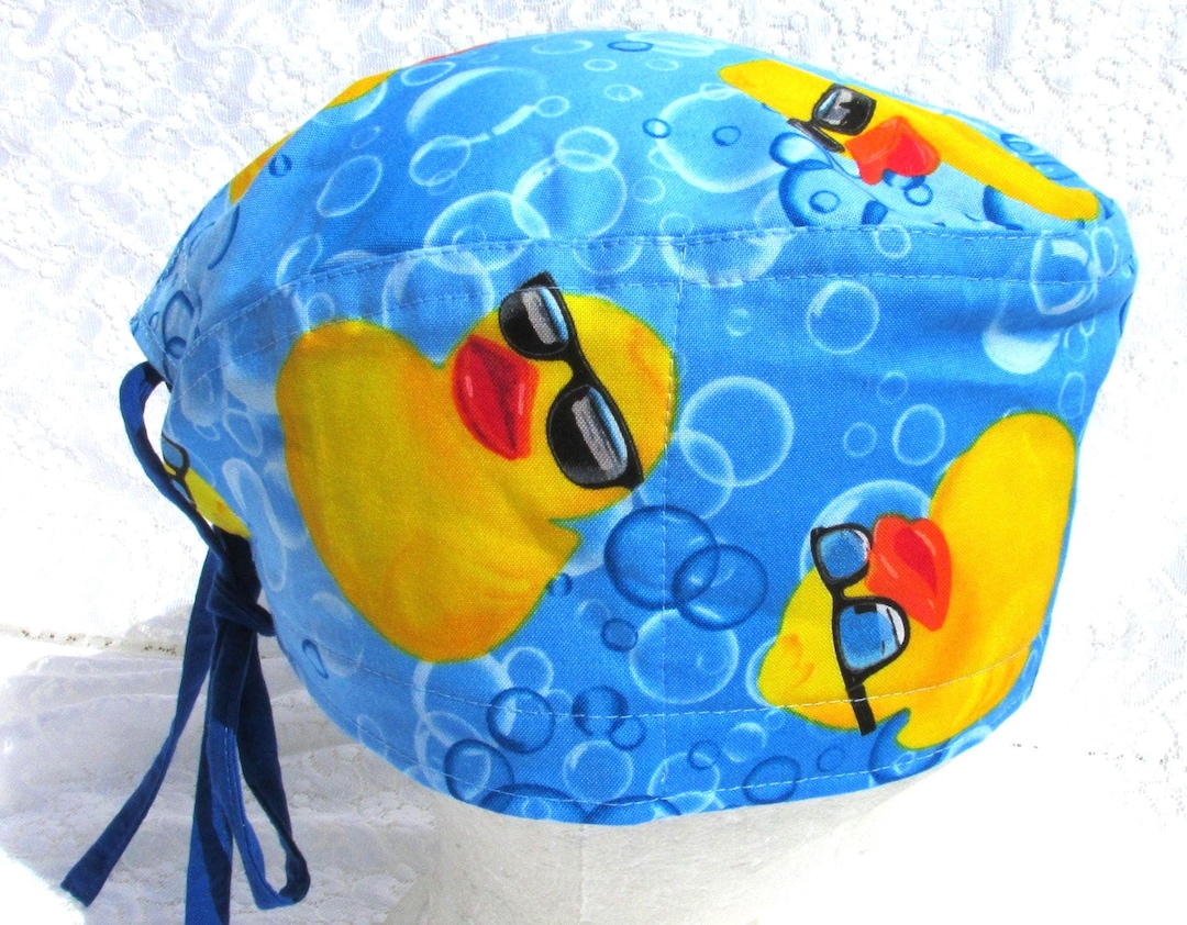 Handmade Rubber Duck Medical Scrub Cap Chemo Hair Loss Hat Chef Hat ...