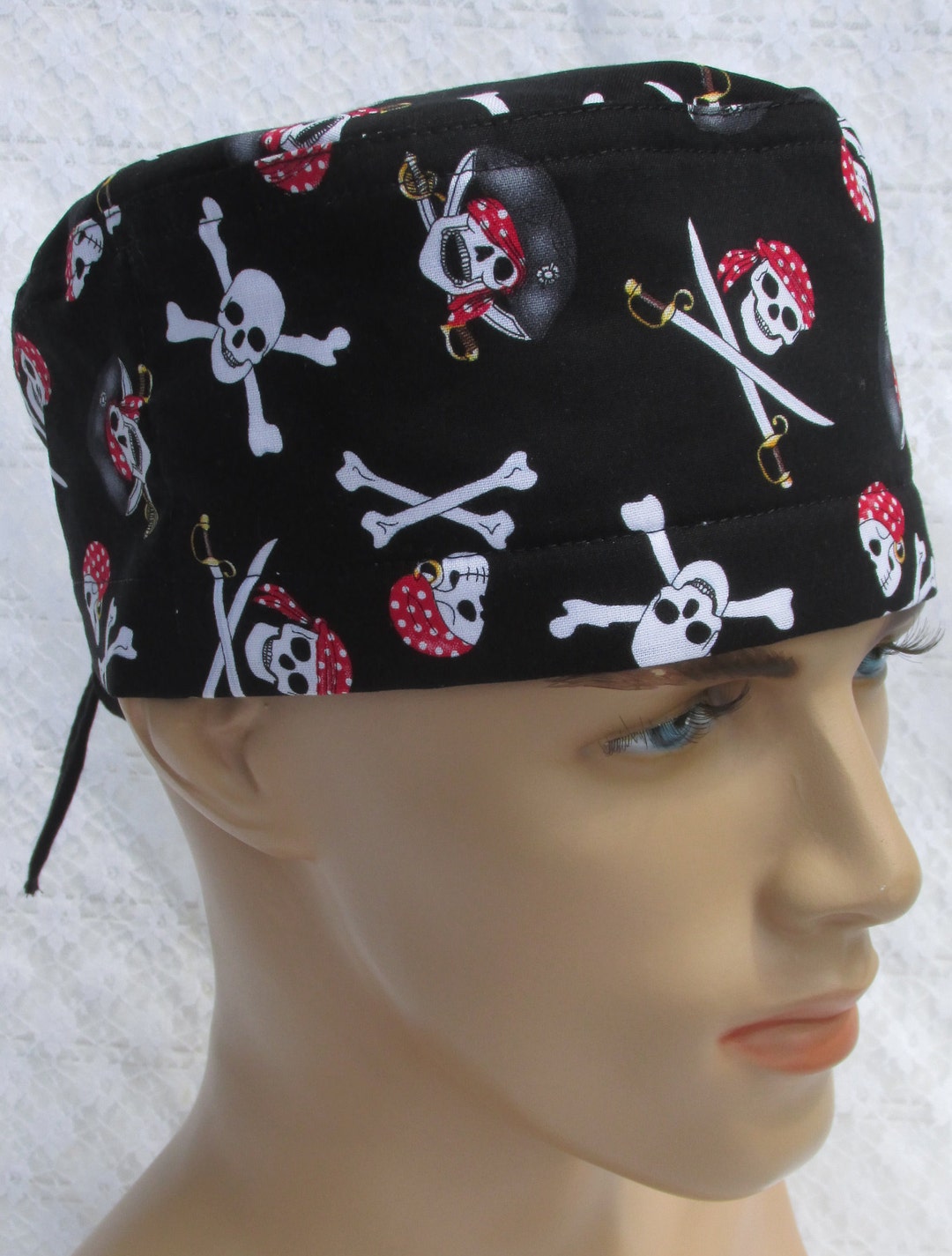 Pirate Scrub Hat, Chemo Hat, Cancer Hat Chemo Headwear, Chef's Hat With ...