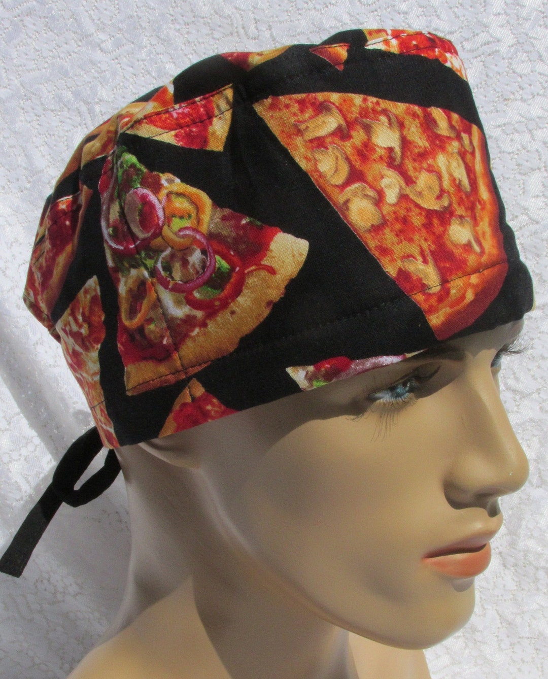 Handmade Pizza Scrub Cap Cancer Hair Loss Hat With Sweatband. - Etsy