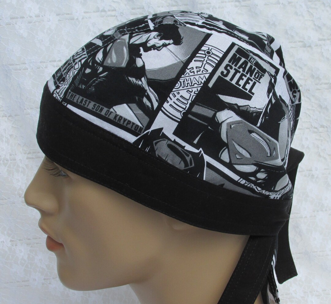 Comic Character Skull Cap, Do Rag, Chemo Cap, Cancer Cap, Chef's Hat ...