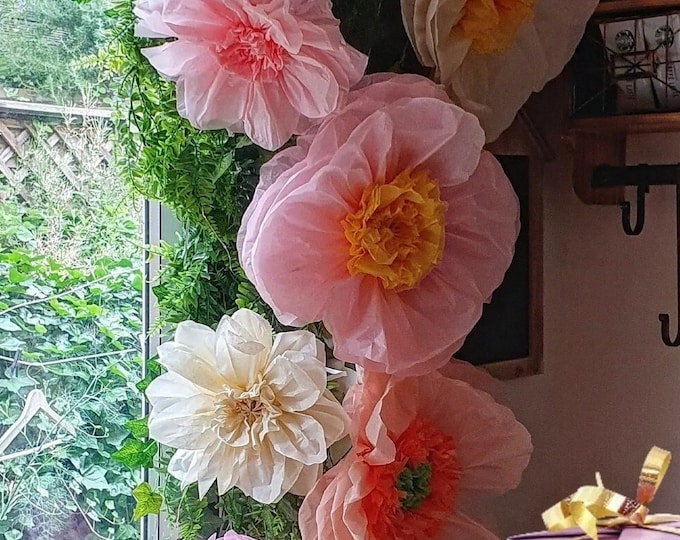 Wedding Paper Flowers Tissue Paper Decor,backdrop, Flower Wall ...