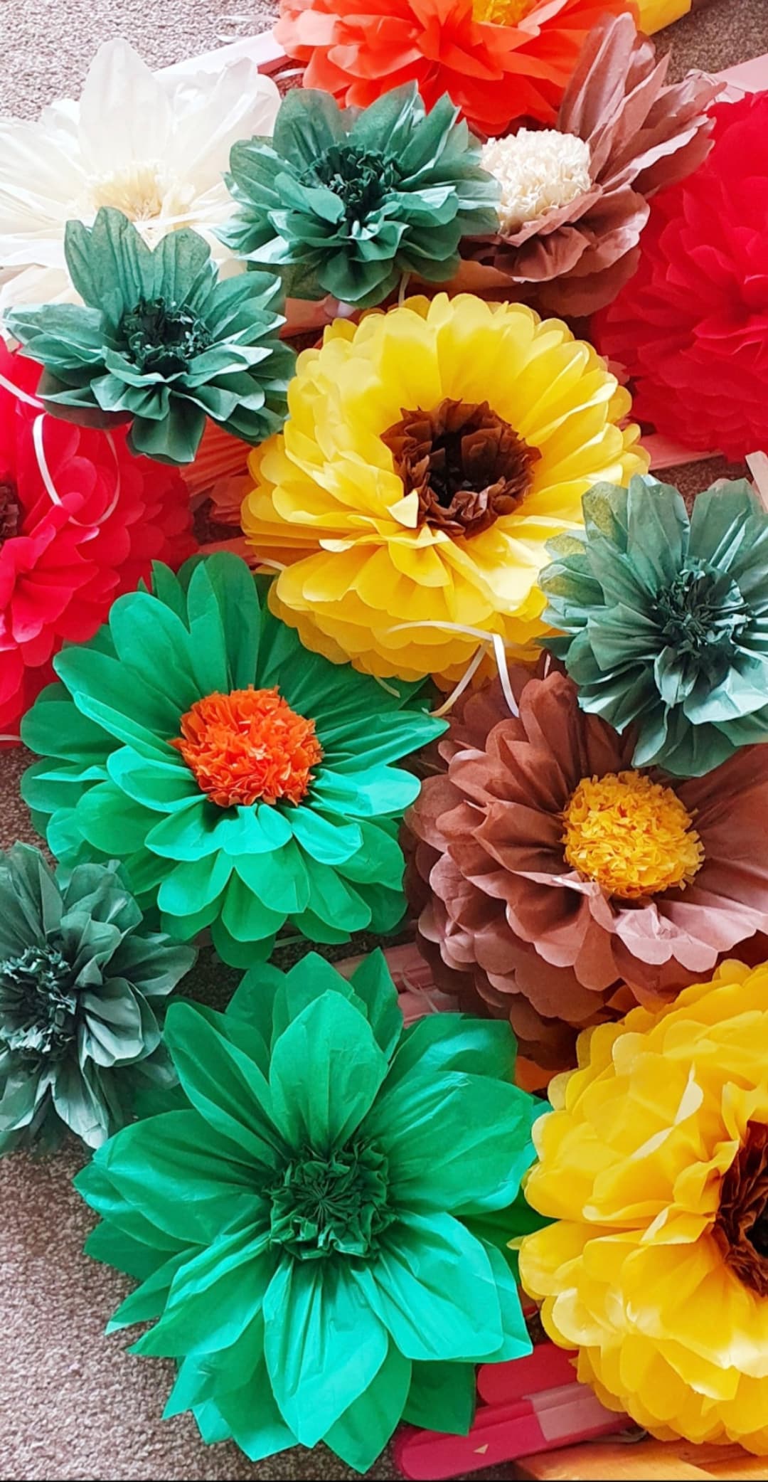 Paper Flower Wall Backdrop Tissue Pompoms Flowers Party.wedding ...
