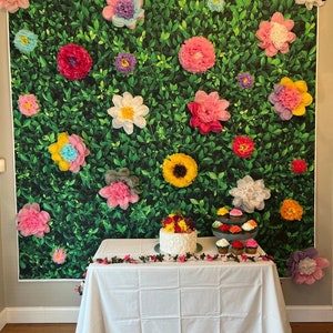 Paper Flowers, Birthday, Backdrop, Birthday Party Babyshower, Garden ...