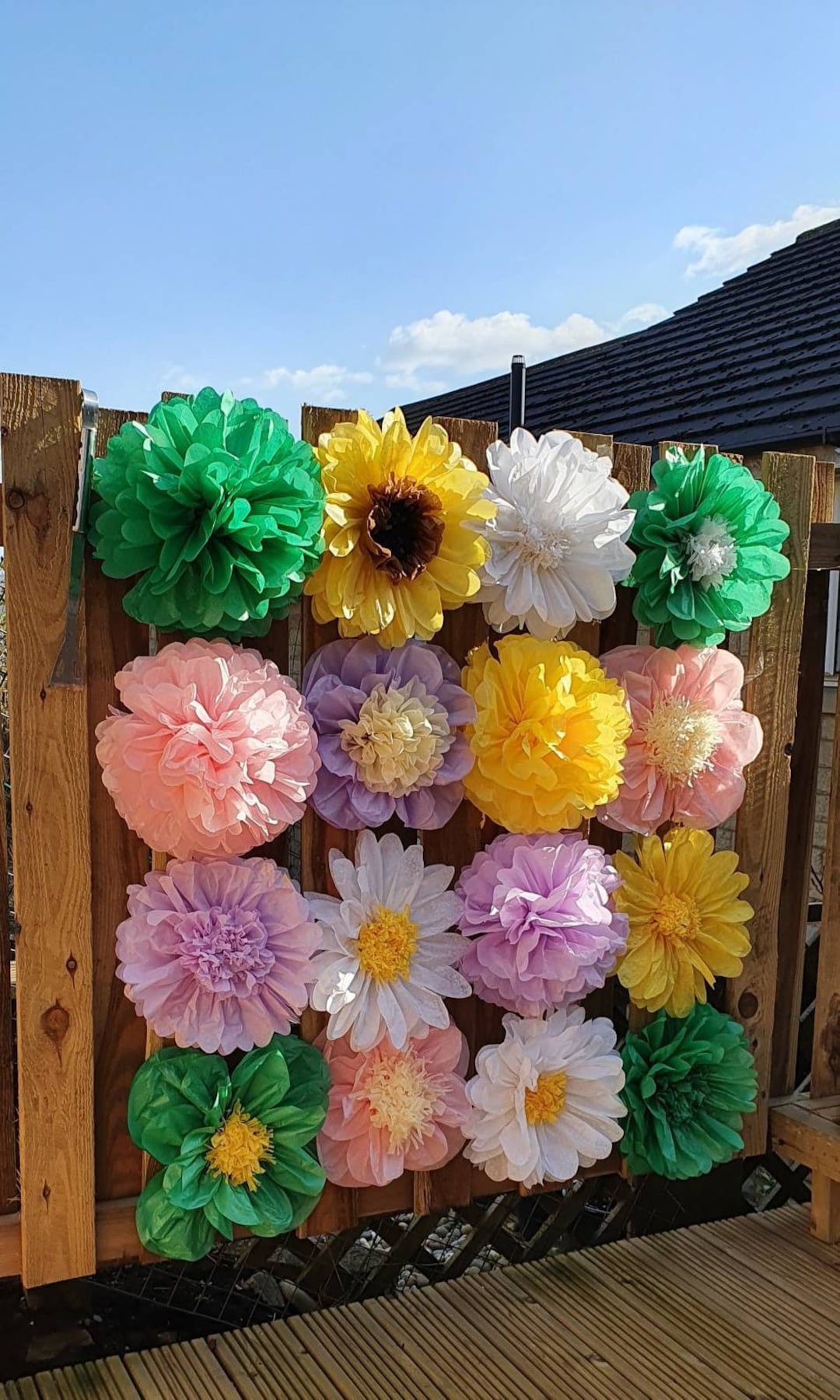 16 Tissue Paper Flower Wall Backdrop Decor Photo Backdrop Wall Birthday ...