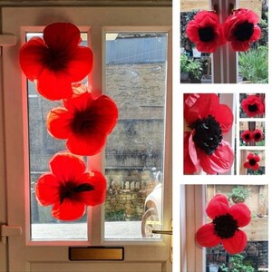 Red Poppy Paper Flowers, Shop Window Display, Wedding Party Wall ...