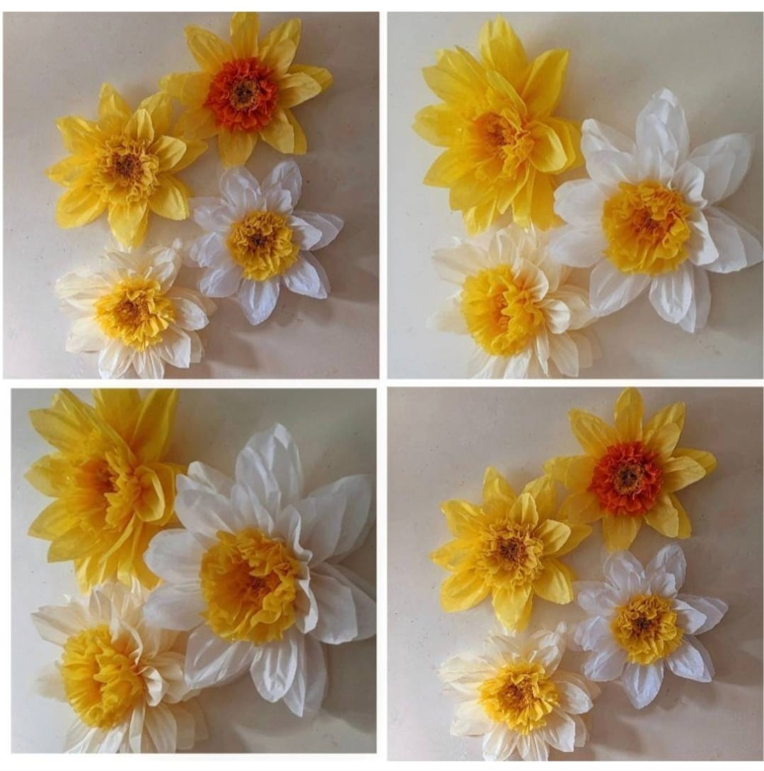 Daffodils Flower Decorations Flower Wall Party Backdrop Wedding ...