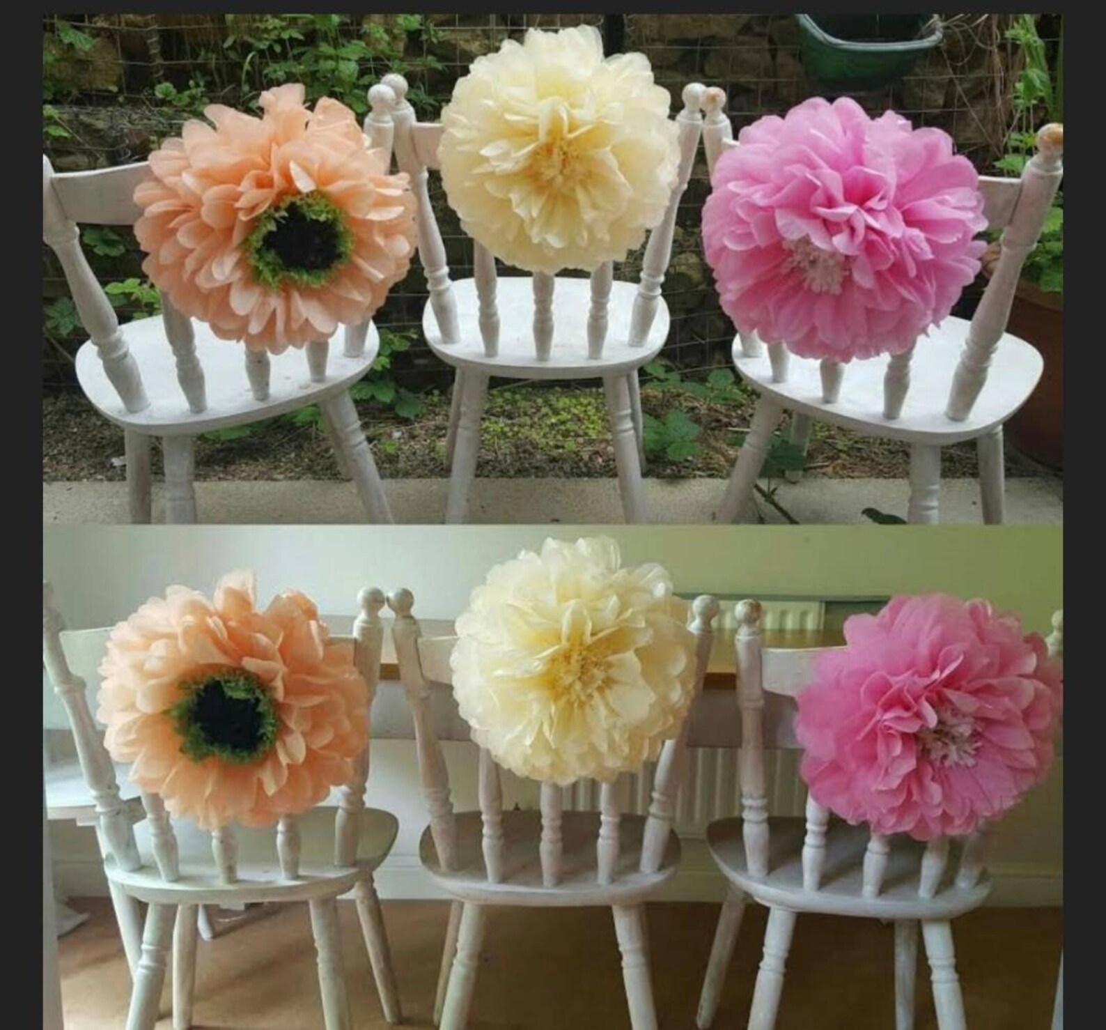 1 X Wedding Party Chair Decorations 14inch Chair Flower Ties - Etsy UK