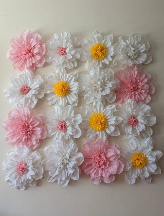 Tissue Paper Flowers Wall