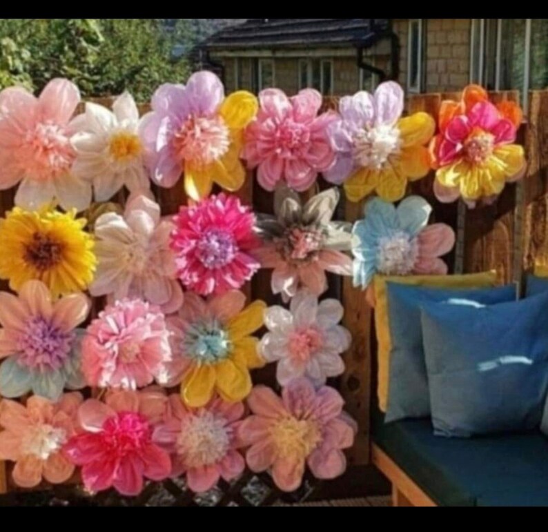 Paper Flowers, Birthday, Backdrop, Birthday Party Babyshower, Garden ...