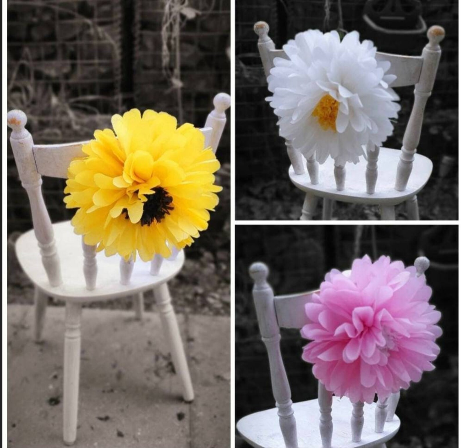 1 X Wedding Party Chair Decorations 14inch Chair Flower Ties - Etsy UK