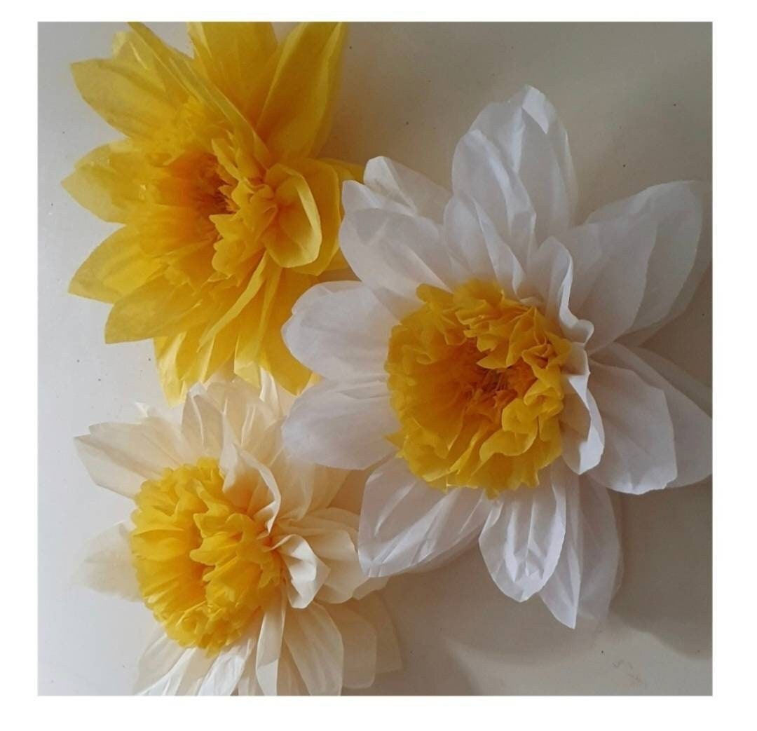 Paper Flower Daffodils Wall Backdrop Easter Party Wedding Birthday Baby ...