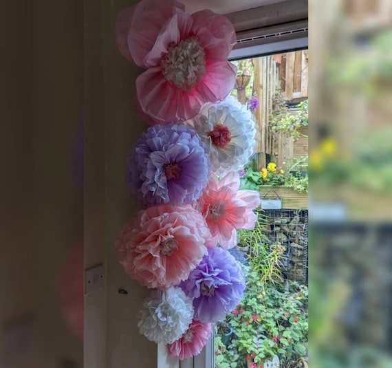 Tissue Paper Flowers Wall