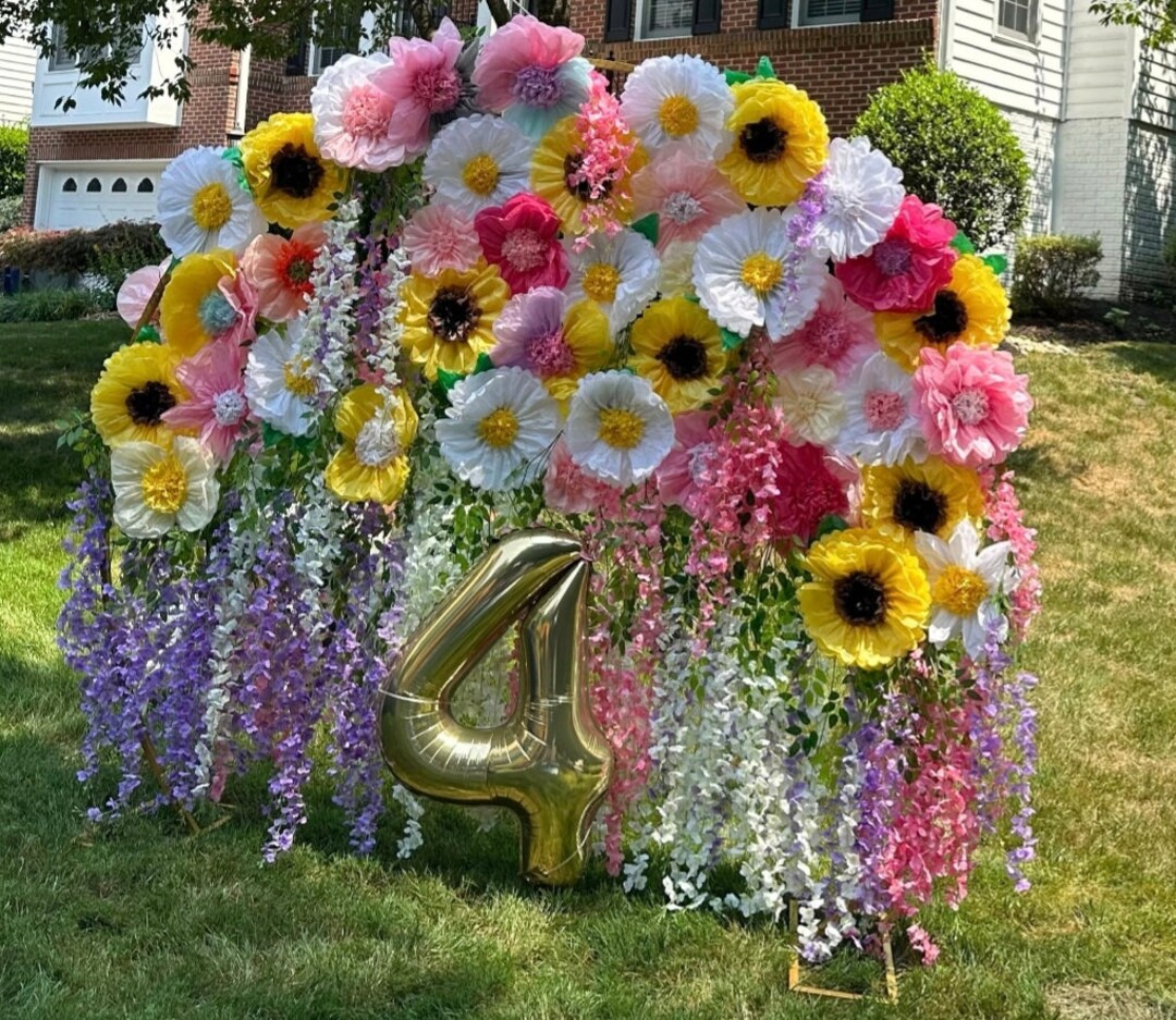 Paper Flower Wall Backdrop Tissue Pompoms Flowers Party.wedding ...