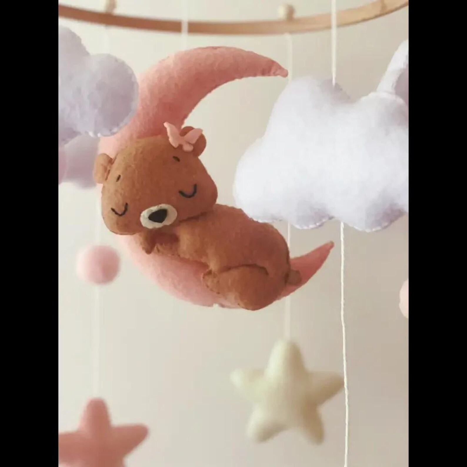 Pink Teddy Nursery Mobile - Etsy