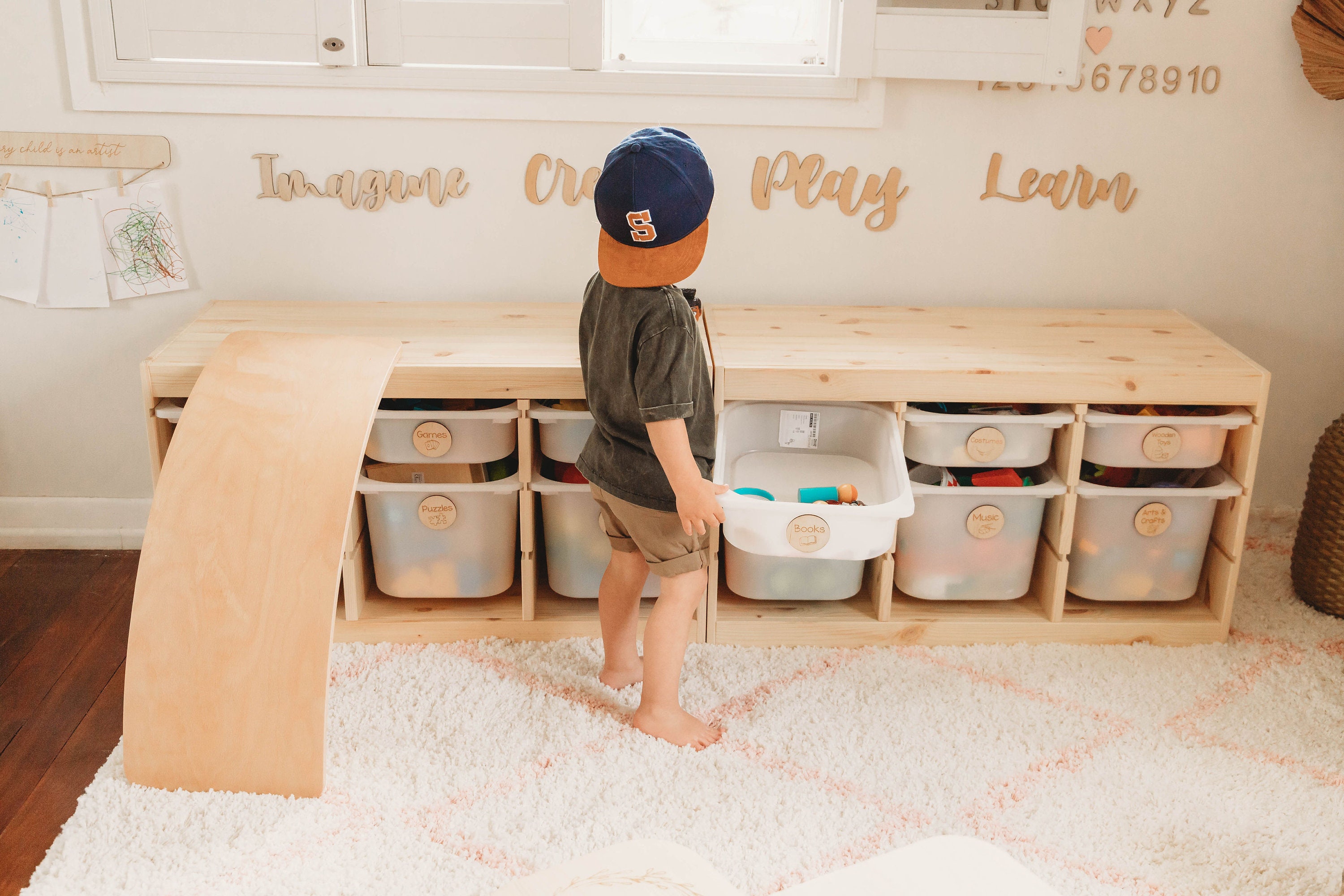 Wooden Toy Storage Labels Children's room Playroom Storage | Etsy