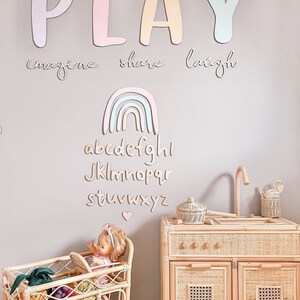 PLAY Sign – Playroom Wall Decor, Kids Room Wooden Sign, Nursery Wall ...