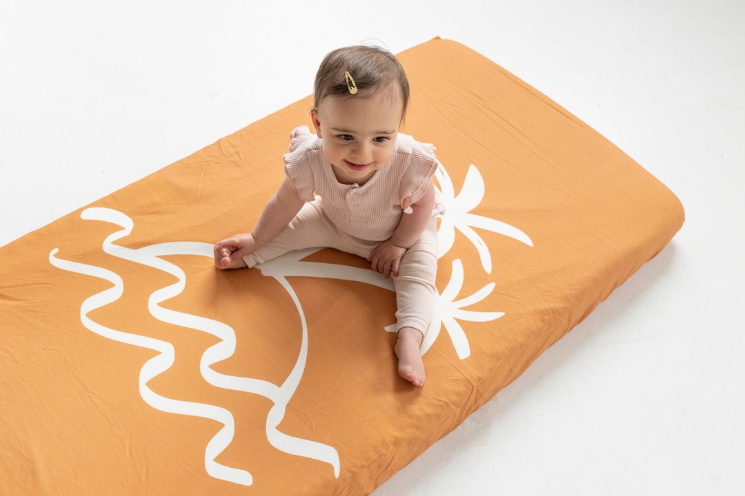 Palm Tree Jersey Fitted Cot Sheet - Etsy