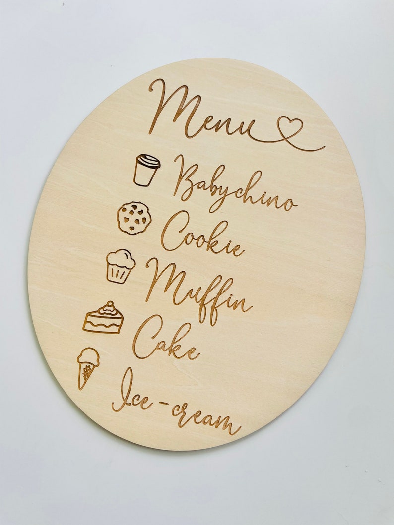 Kids Oval Cafe Menu Kitchen Menu Cubby House Kids Cubby | Etsy