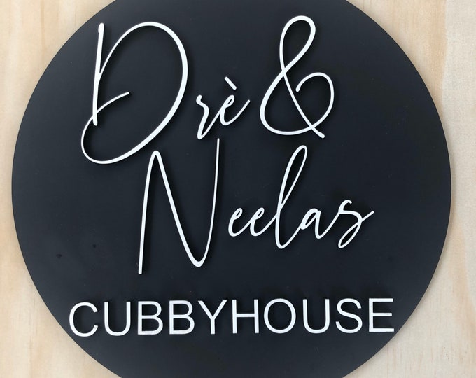 Personalised Acrylic Cubby House Sign Kids Sign Cubby House Decor Kids ...