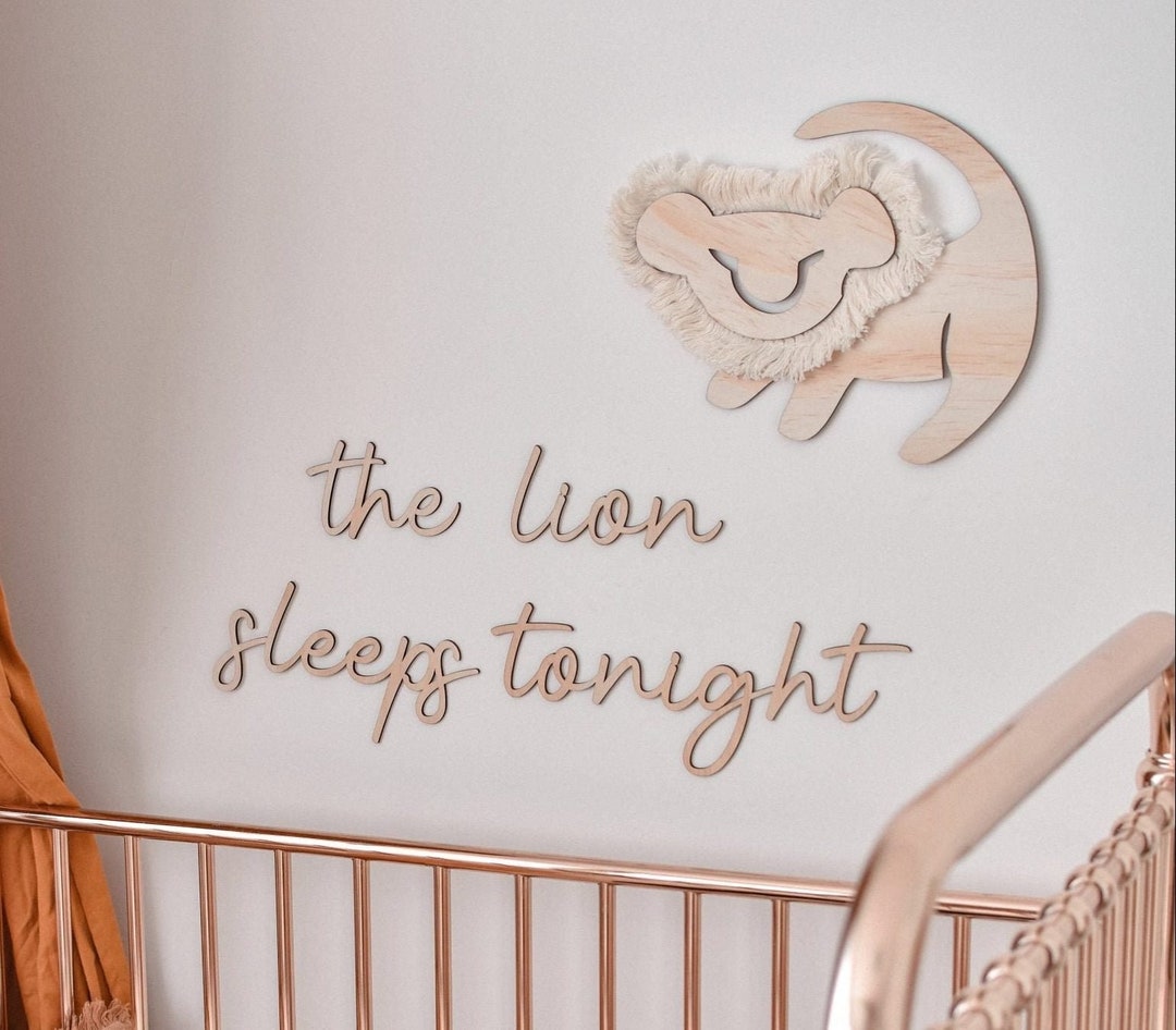 The Lion Sleeps Tonight + Lion Cub Wall Decal - Etsy