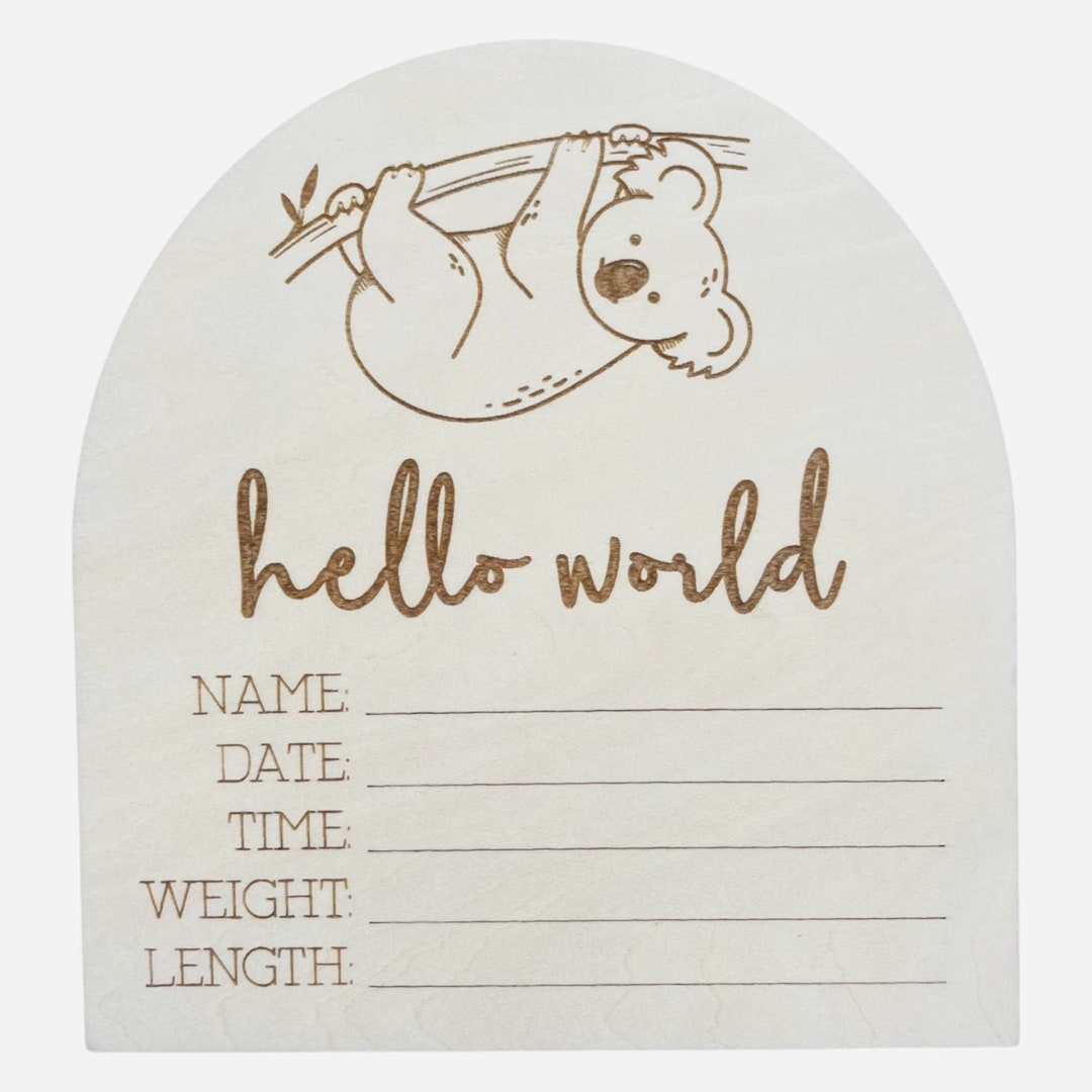 Hello World Koala Birth Disc - Etsy