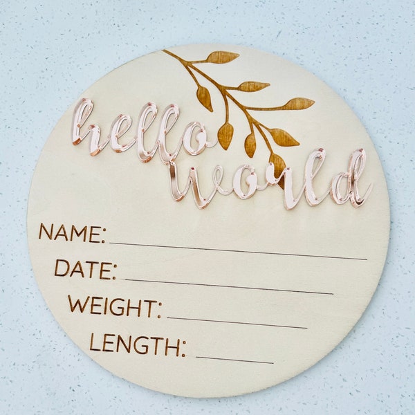 Wood Baby Announcement Sign Svg - Etsy