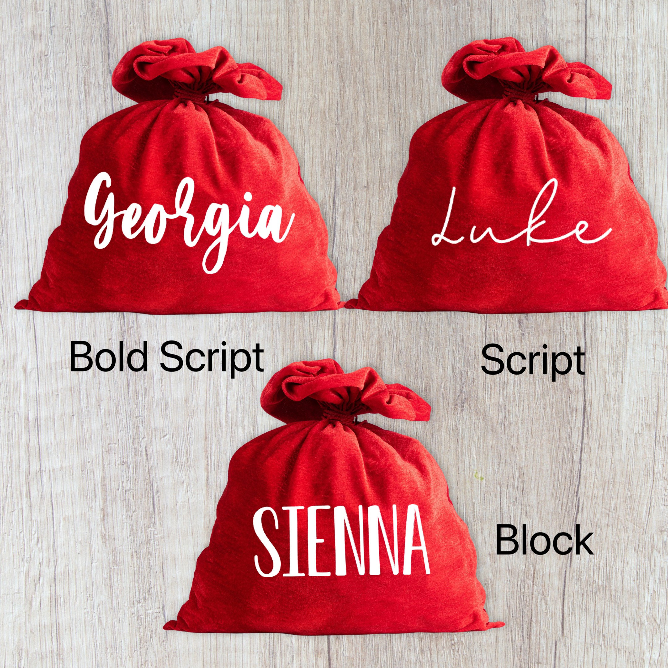 Velvet Luxury Santa Sacks Personalised Santa Sacks | Etsy