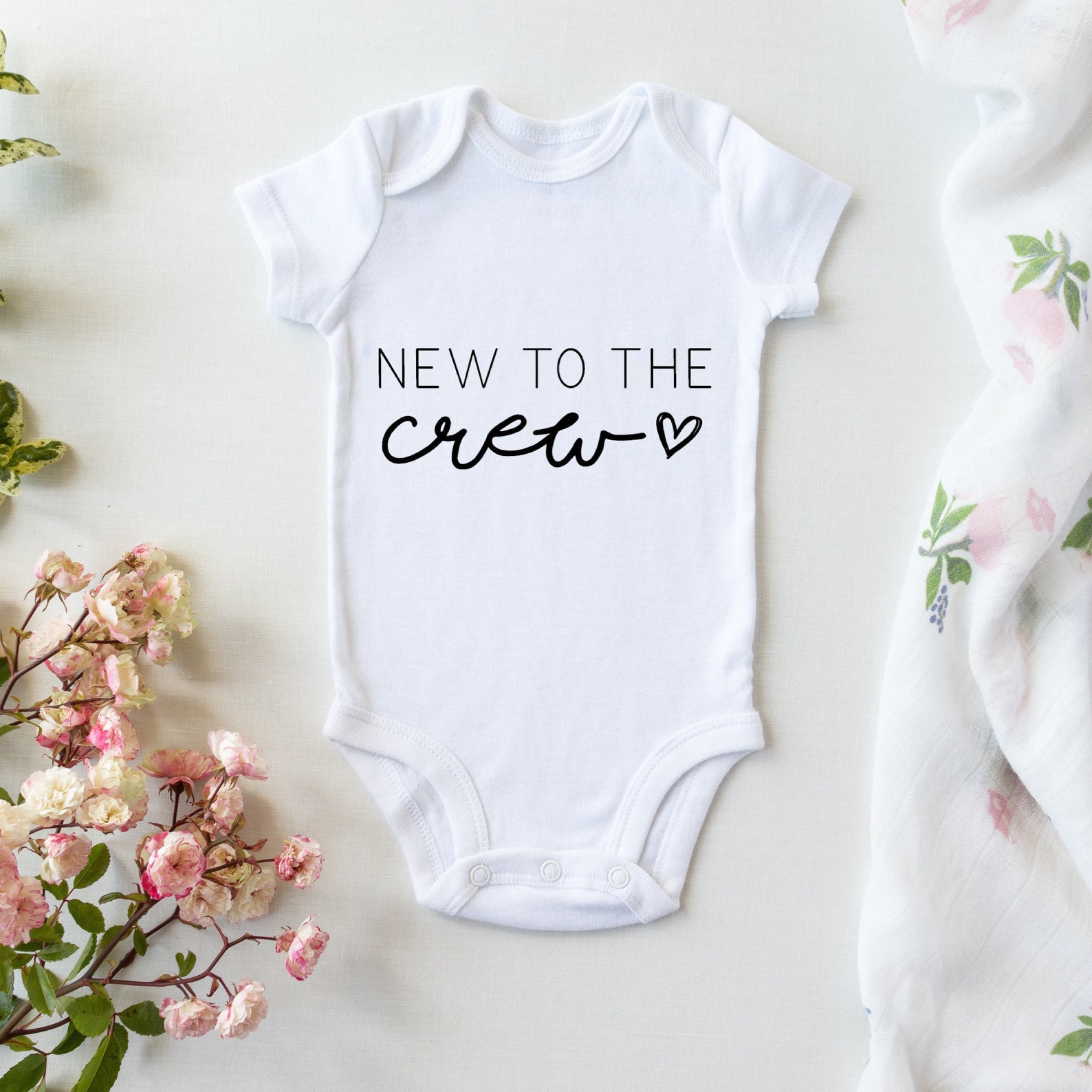 New to the Crew Baby Onesie Personalised Baby Bodysuit - Etsy