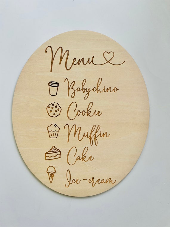 Kids Oval Cafe Menu Kitchen Menu Cubby House Kids Cubby | Etsy