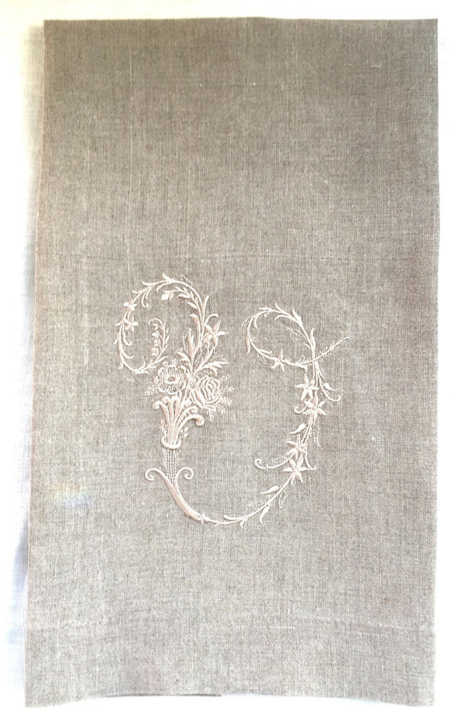 Personalized Monogram Tea Towel or Guest Towel Embroidered on - Etsy