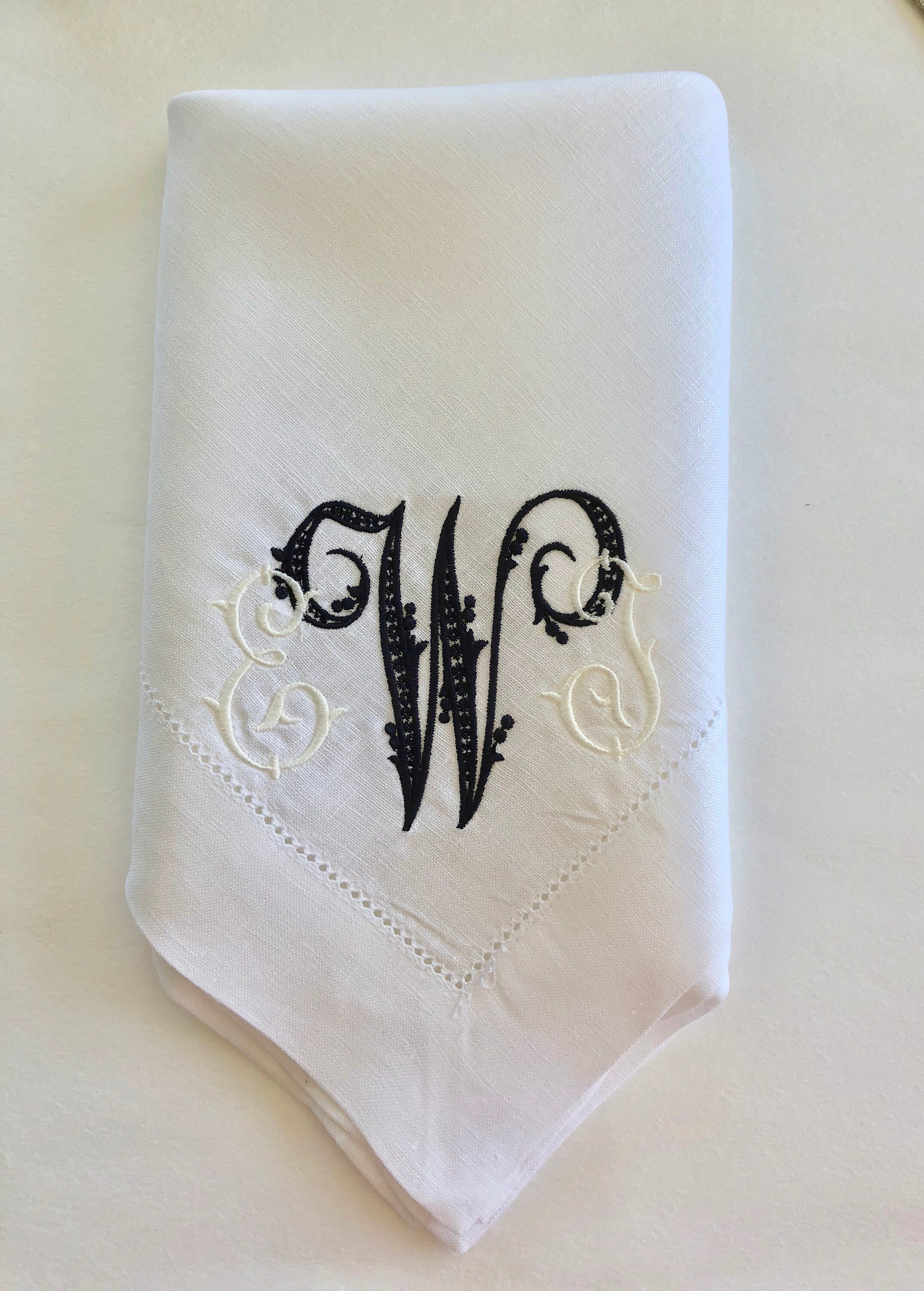 Personalized Napkins. Monogram Embroidered Cloth Napkins. Fine | Etsy