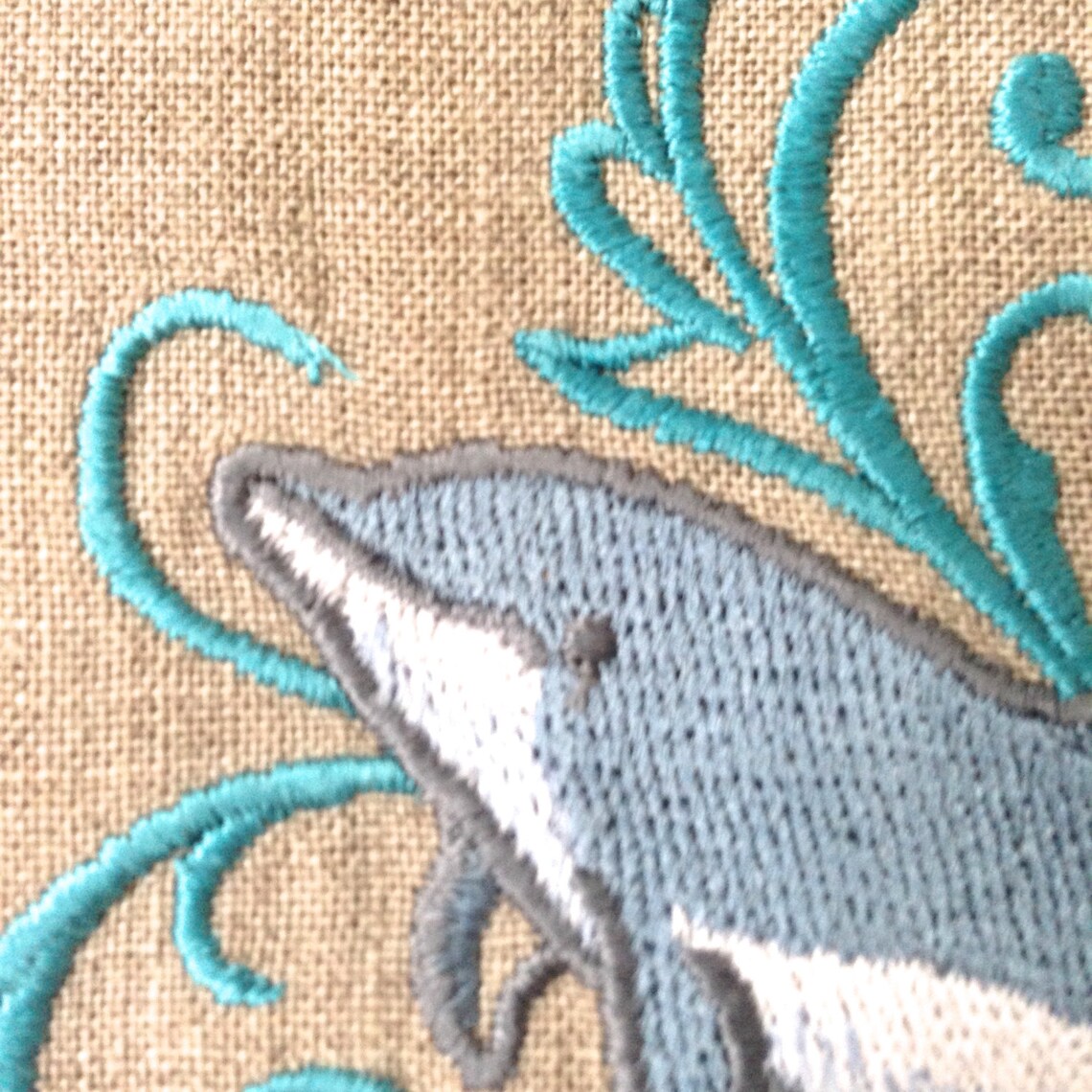 Embroidered Dolphin Tea Towel Guest Towel Hand Towel on | Etsy