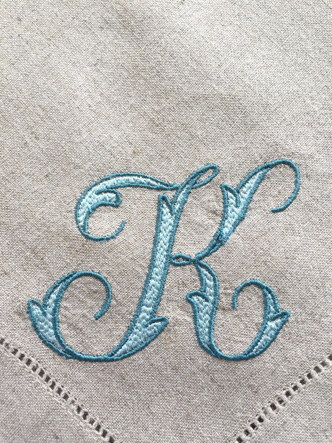 Monogram Embroidered Cloth Napkins Fancy Chevron Letter. Table Linens ...