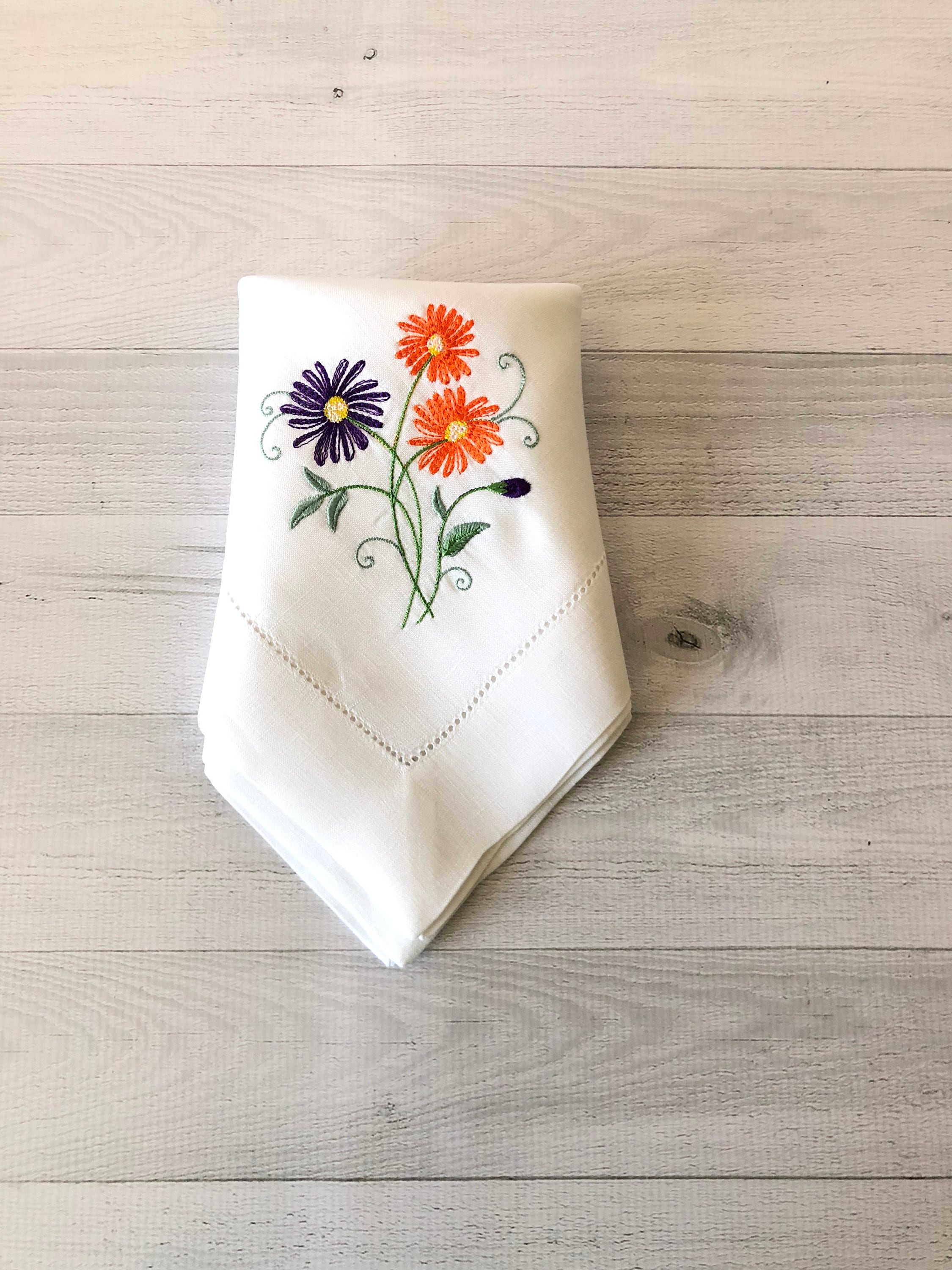 Embroidered Linen Napkins. Cloth Dinner Napkin. Embroidered | Etsy