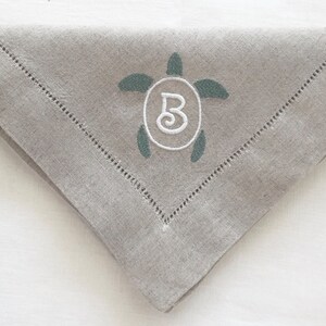 Personalized Napkins. Embroidered Linen Napkins Sea Turtle Monogram ...