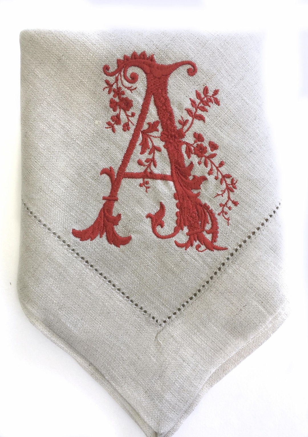 Embroidered Linen Dinner Napkins. Custom Monogrammed Cloth Dinner ...