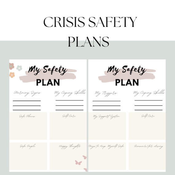 Crisis Safety Plan Worksheet / Instant Download / Fillable / - Etsy