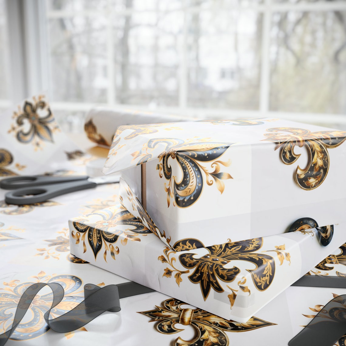 New Orleans Wrapping Paper, Fleur De Lis, Louisiana Football Gift ...