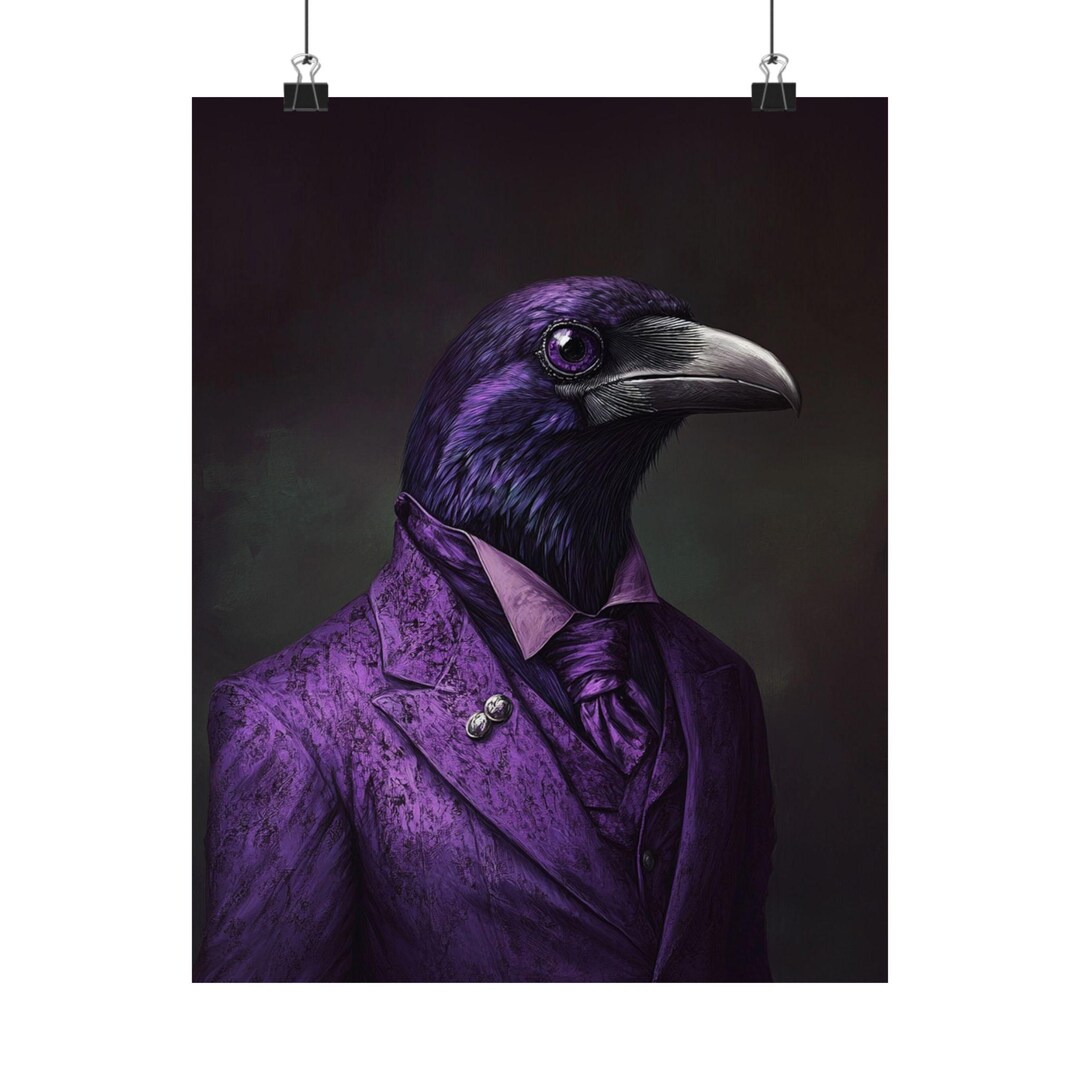 Raven Mascot Portrait, Wildlife Enthusiast, Baltimore Football, Matte ...
