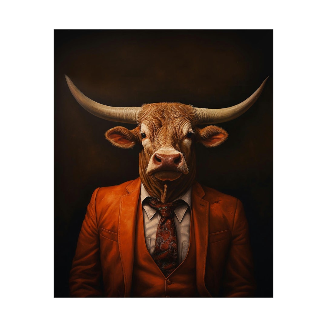 Longhorn Mascot Portrait, Wildlife Enthusiast, Texas Football, Matte ...