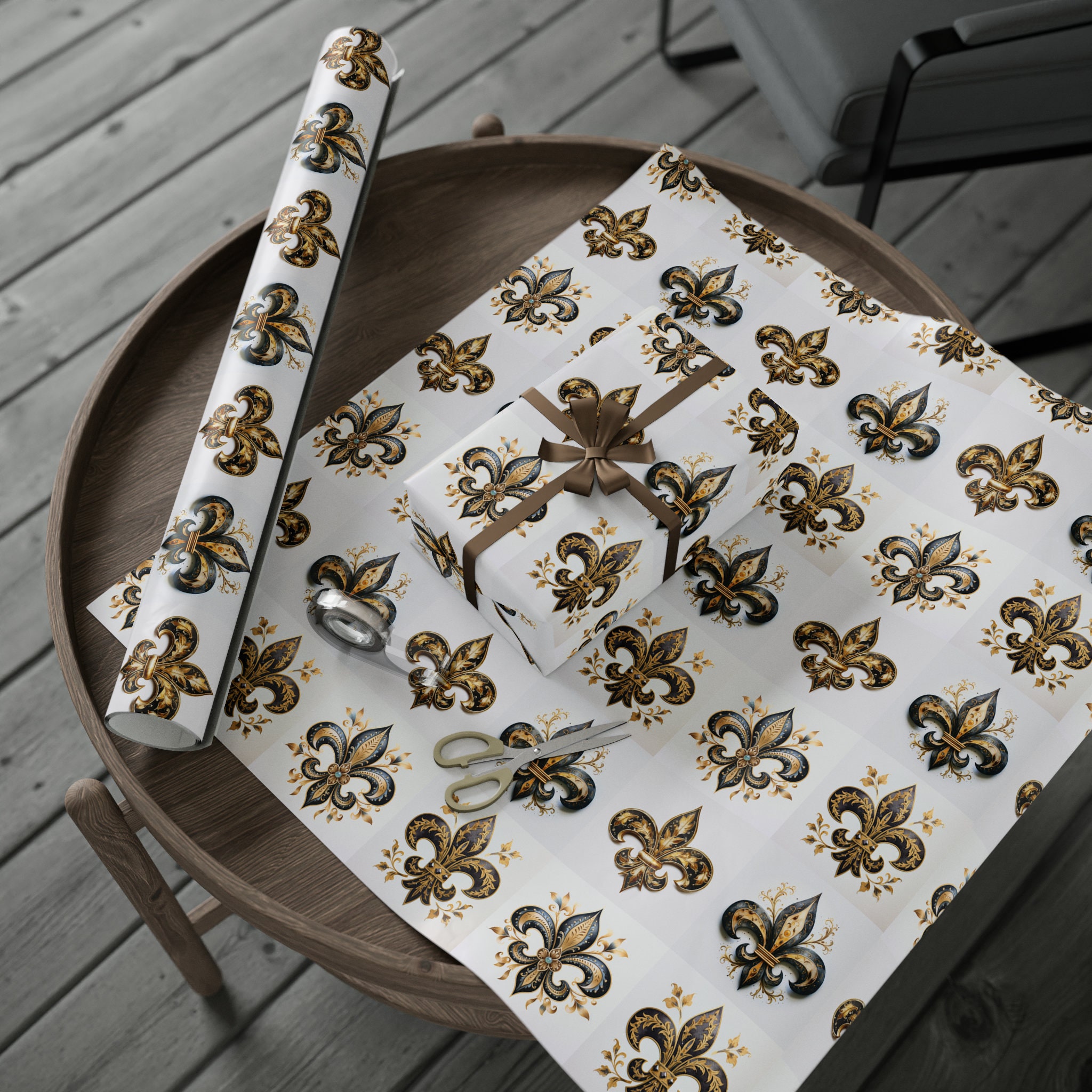 New Orleans Wrapping Paper, Fleur De Lis, Louisiana Football Gift ...