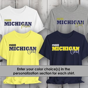 Michigan Personalized Custom Shirt, Michigan Mom, Dad, Grad, Aunt - Etsy