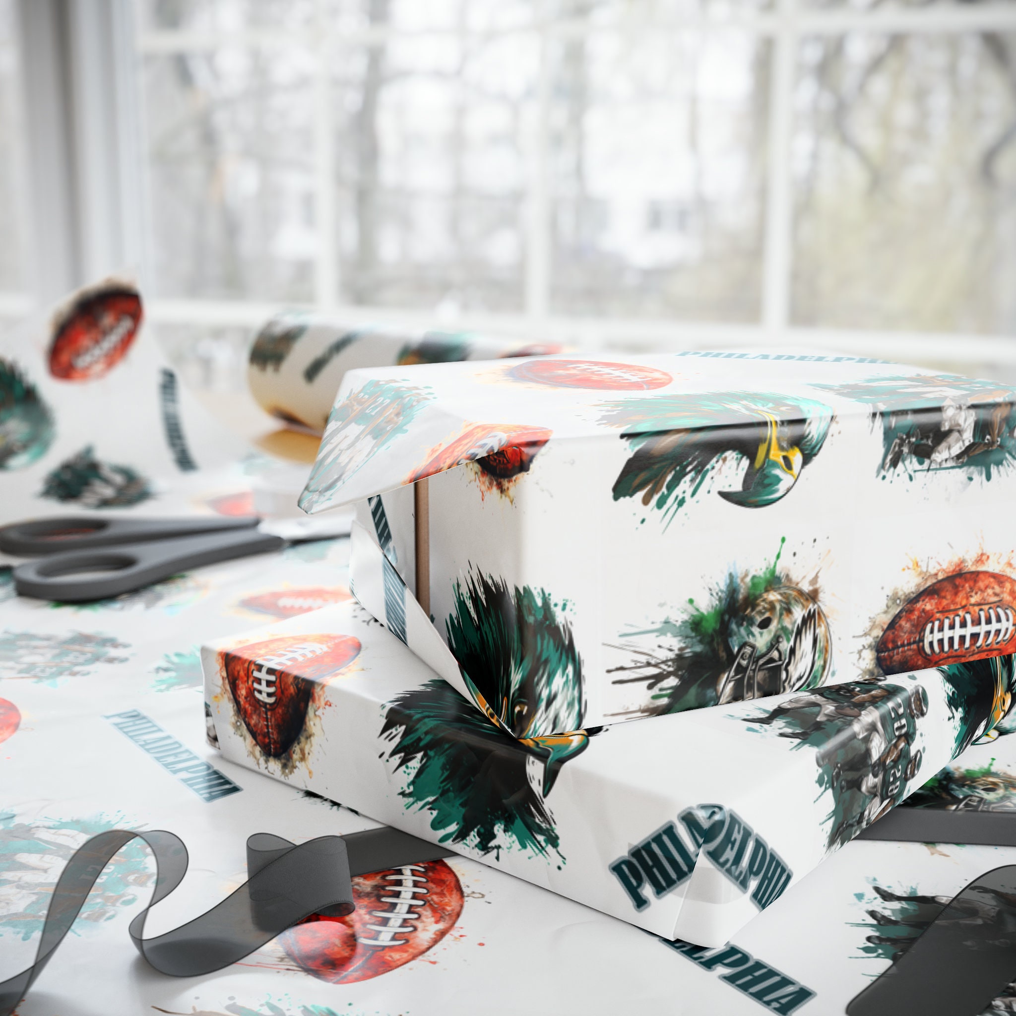 Philadelphia Wrapping Paper, Pennsylvania Football Gift for Christmas ...