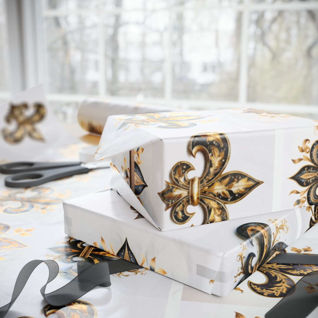 New Orleans Wrapping Paper Fleur De Lis Louisiana Football - Etsy