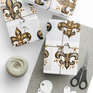 New Orleans Wrapping Paper Fleur De Lis Louisiana Football - Etsy