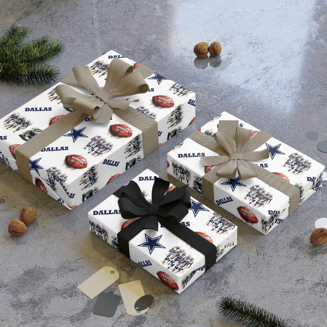 Dallas Wrapping Paper, Texas Football Gift for Christmas - Etsy