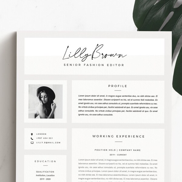 Resume Template and Cover Letter References Template for - Etsy Canada