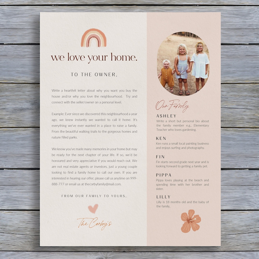 Cute Editable Home Buyer Love Letter Template We Love Your Home Realtor ...