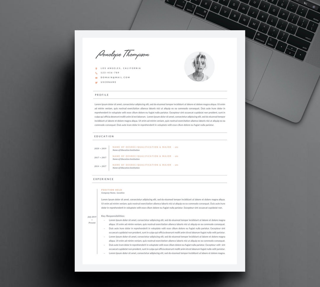 3 Page Resume Template | "blanco" CV Template With Cover Letter for ...