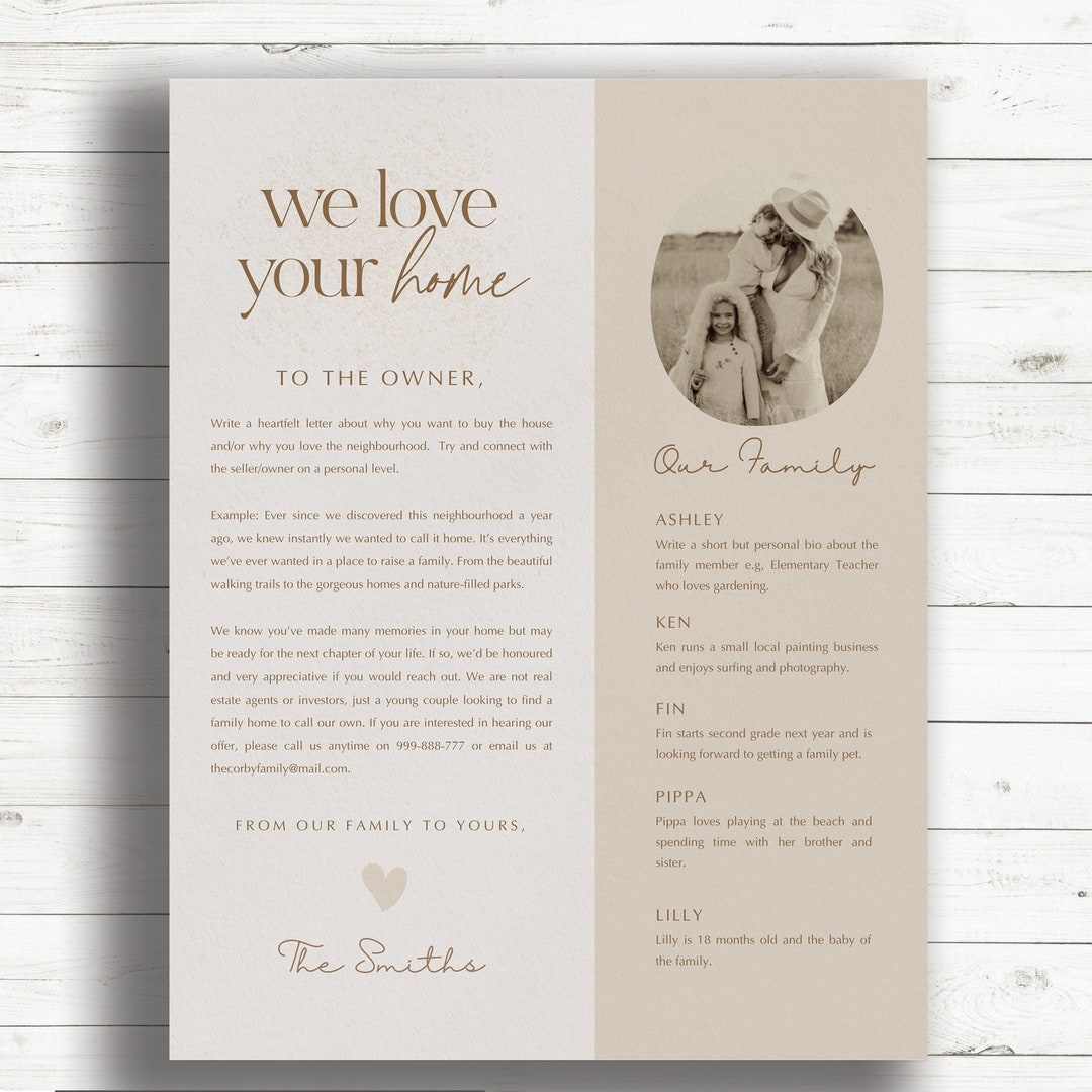 Beautiful Home Love Letter Template for Canva | Boho We Love Your Home ...